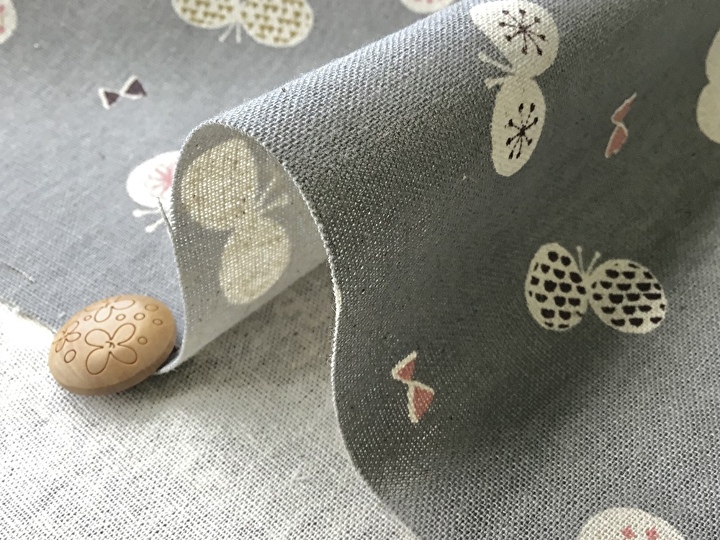 【綿麻キャンバス】 ＊ちょうちょとリボン＊